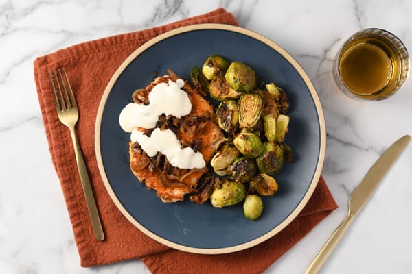 Onion and Swiss Cheese-Smothered Chicken Schnitzel Recipe - Home Chef