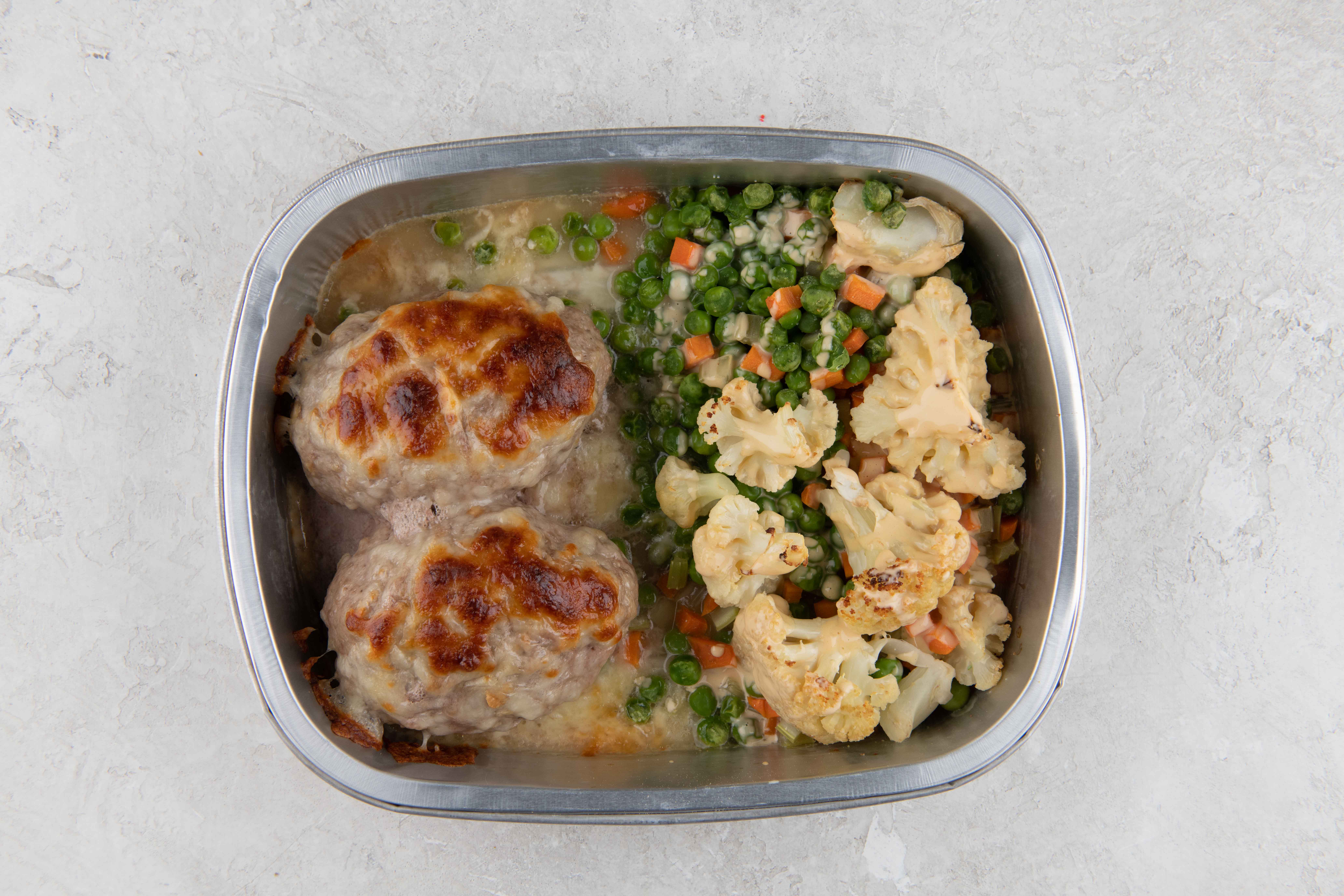 Mozzarella and Parmesan Turkey Meatloaf with Vegetable A La King Medley ...