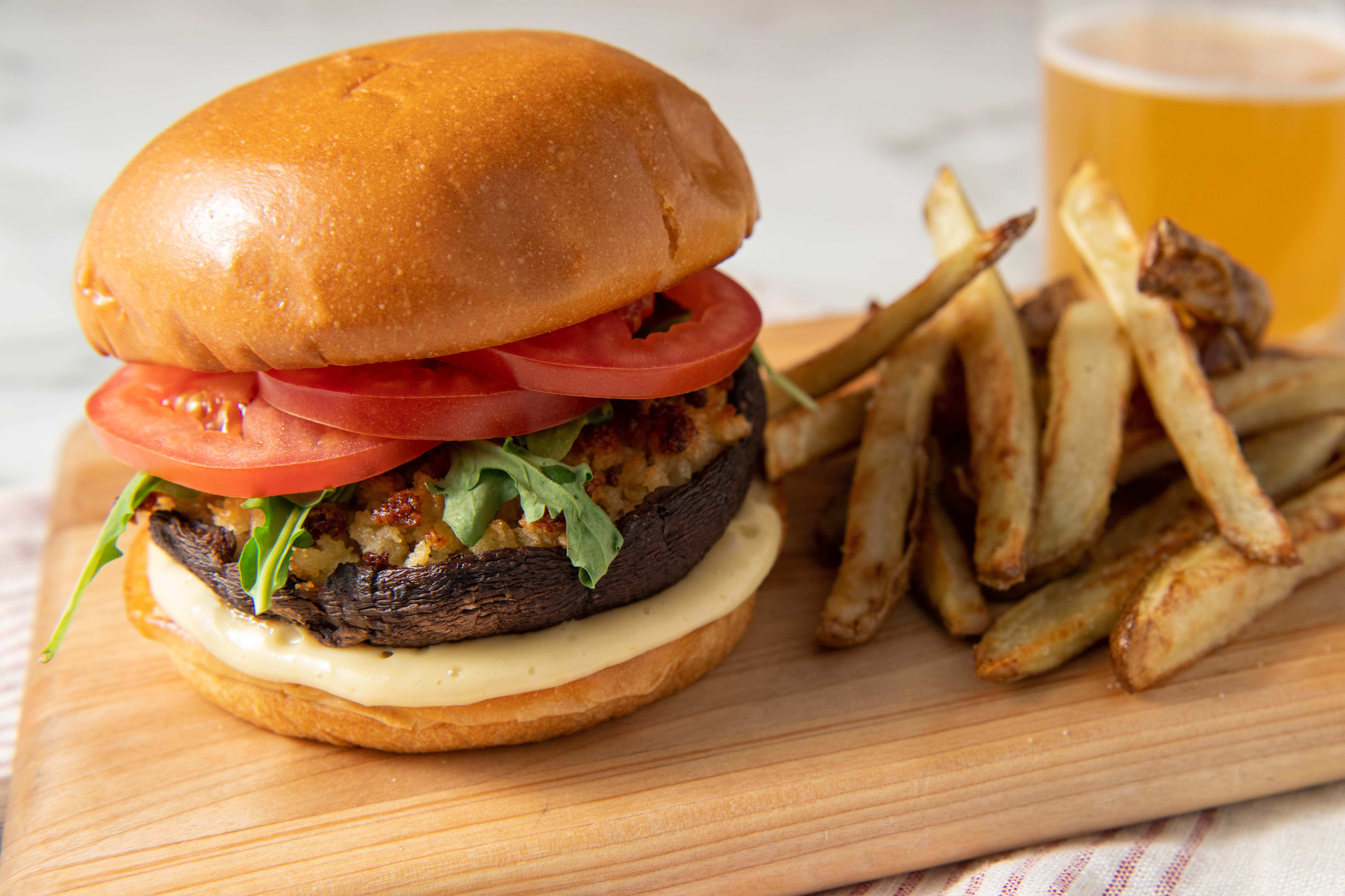Stuffed Portobello Mushroom Burger Recipe - Home Chef