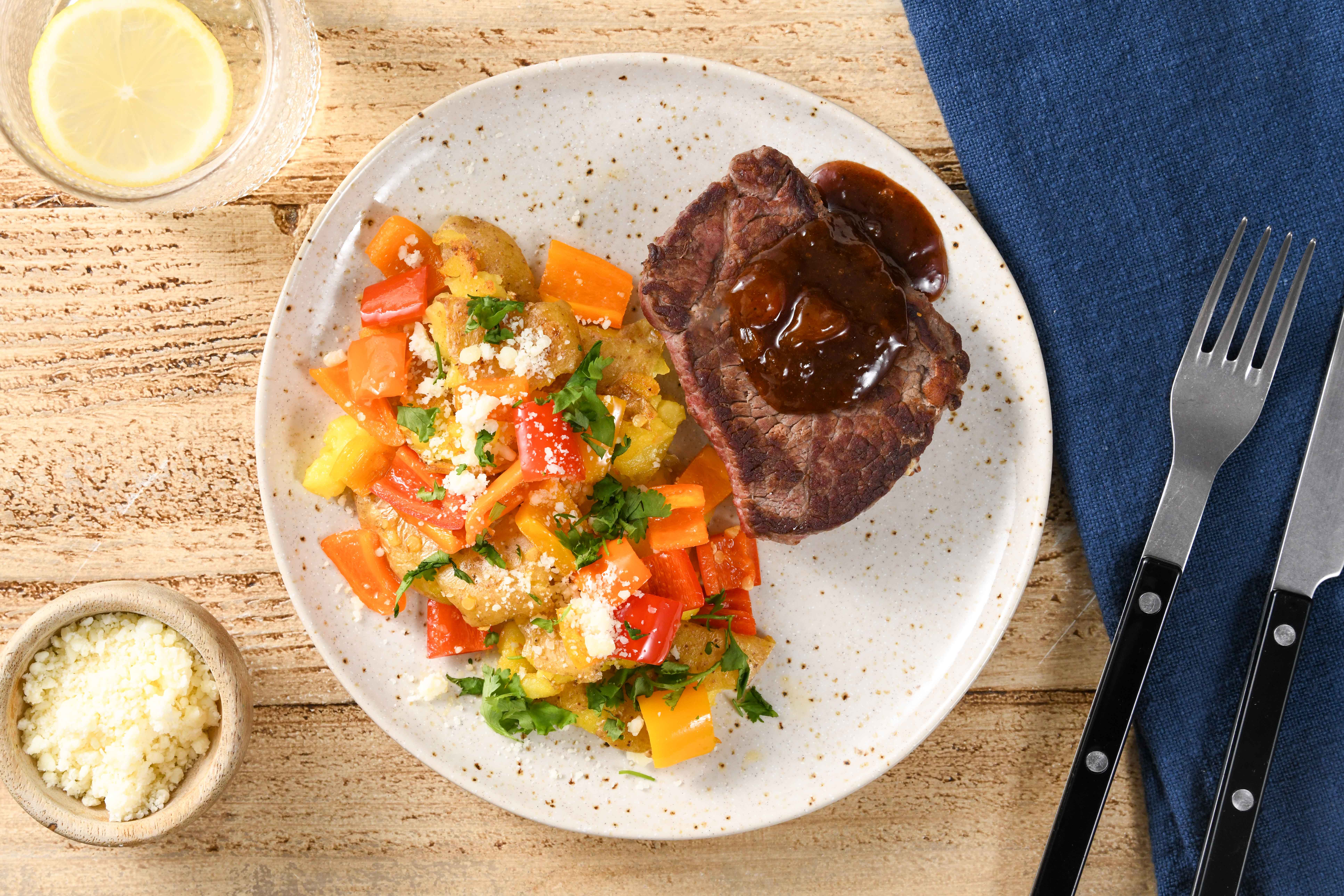 Chipotle-Peach Glazed Steak Recipe - Home Chef