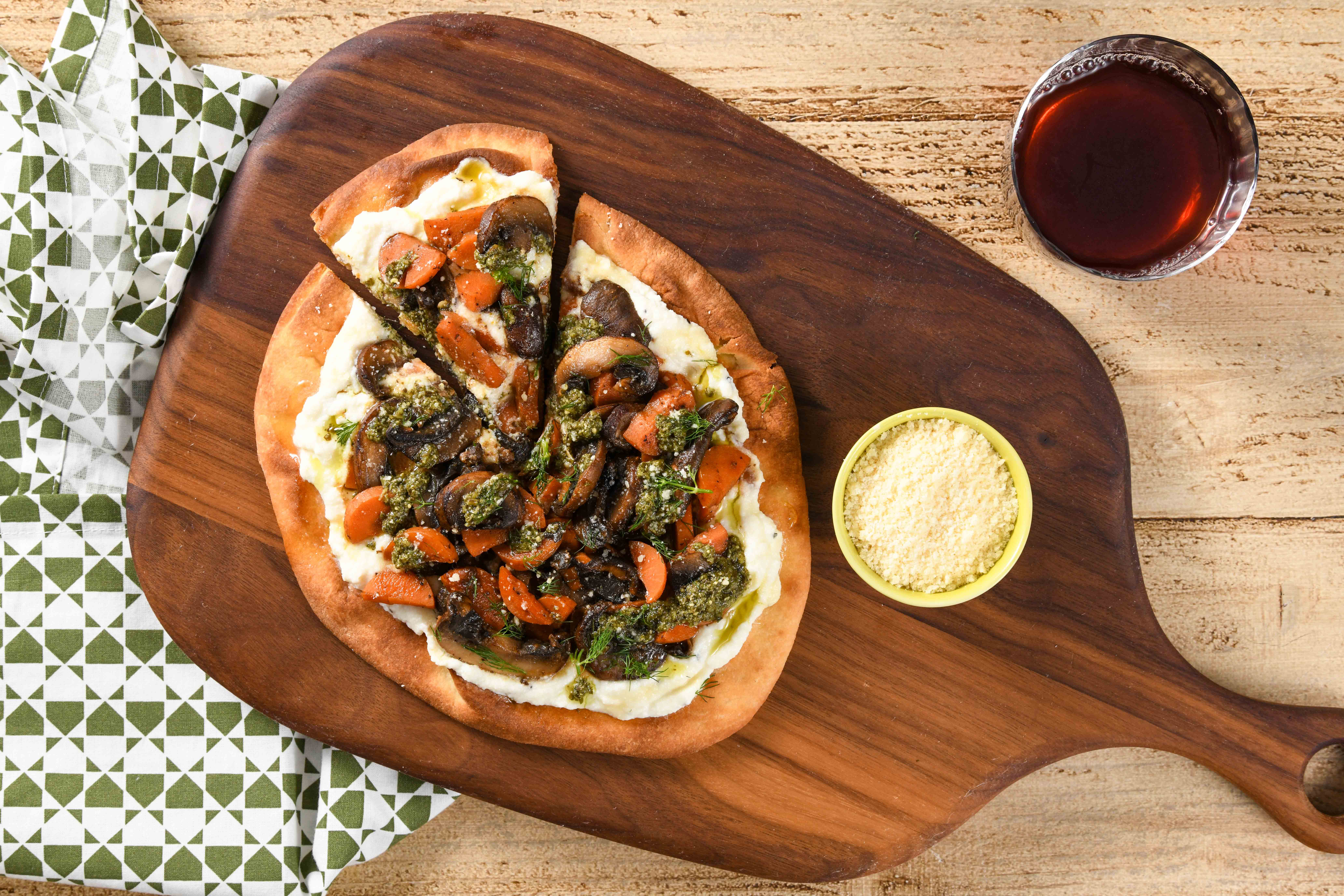 Carrot and Mushroom Pesto Flatbread Recipe - Home Chef