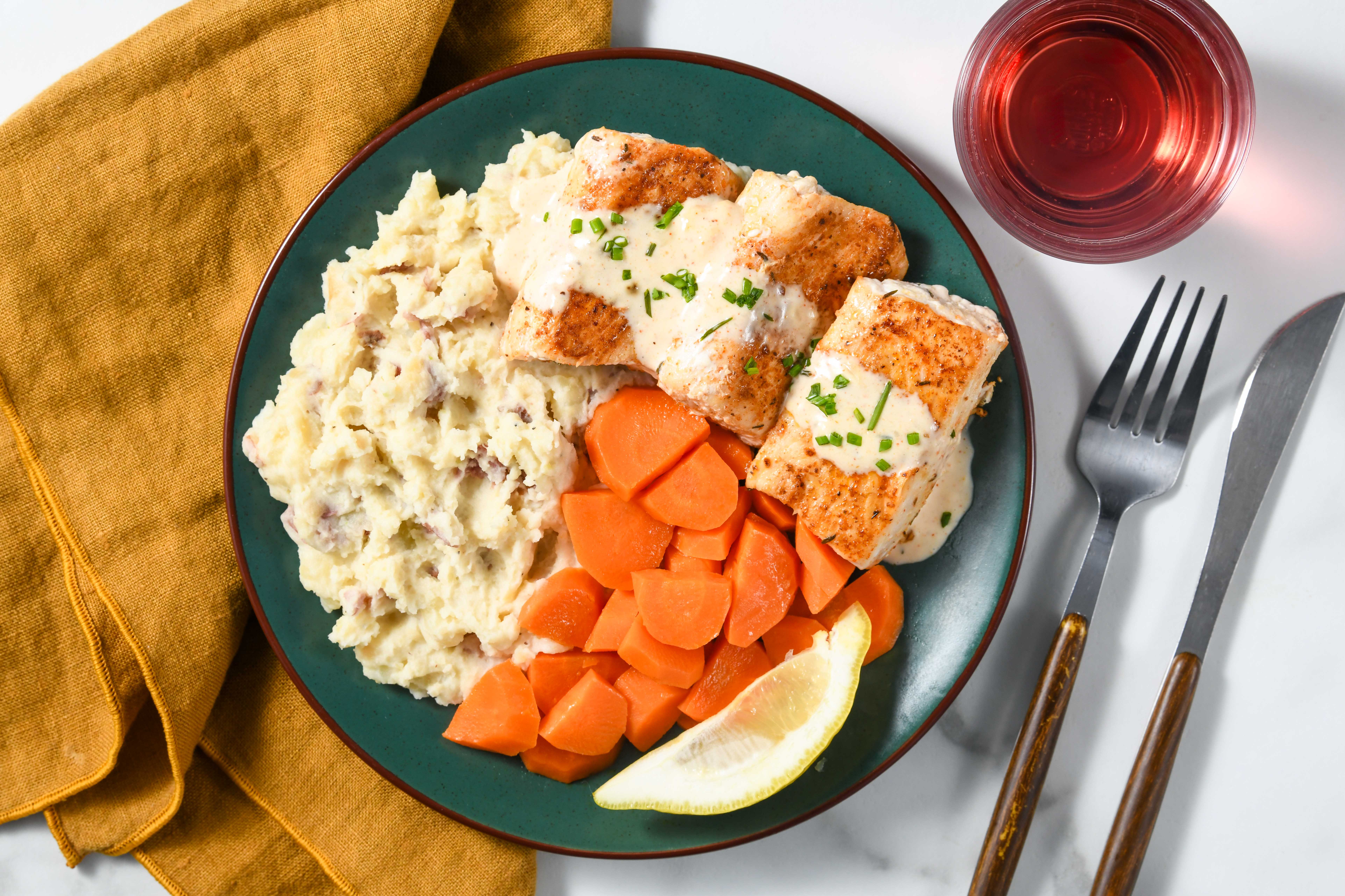 Blackened Mahi-Mahi with Garlic Cream Sauce Recipe - Home Chef