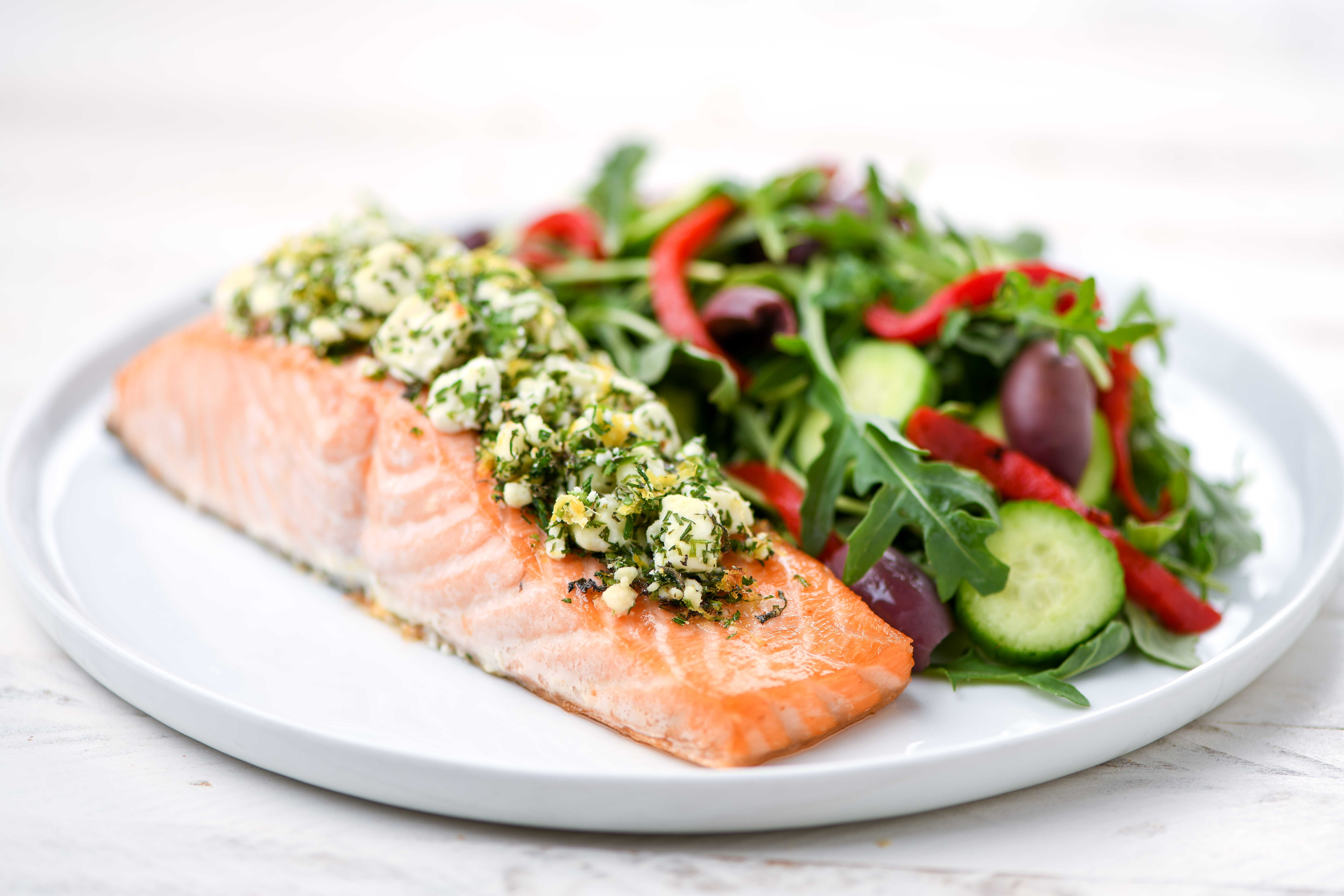 Feta and Herb Crusted Salmon Recipe - Home Chef