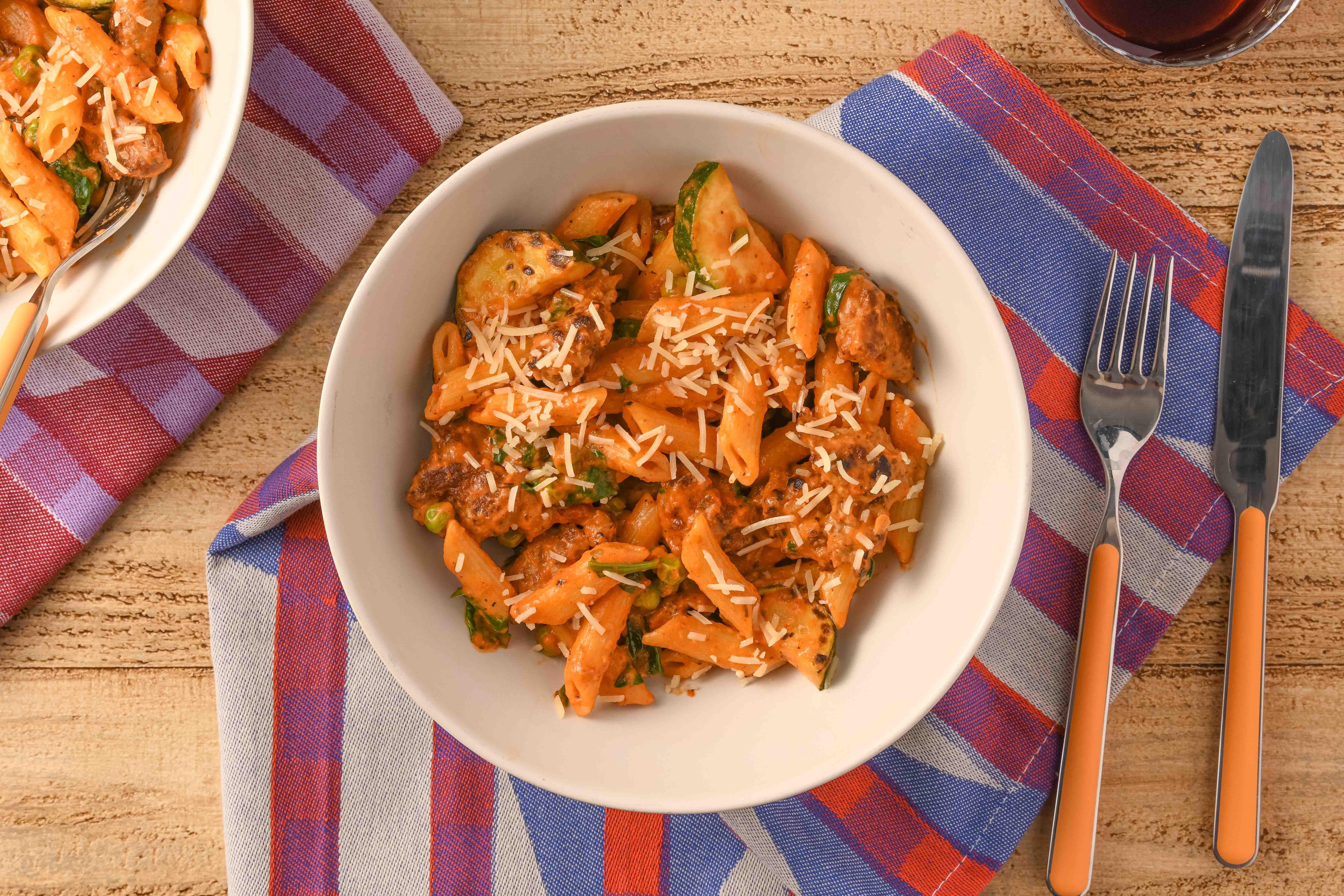 Italian Sausage Vodka Primavera Penne Recipe - Home Chef