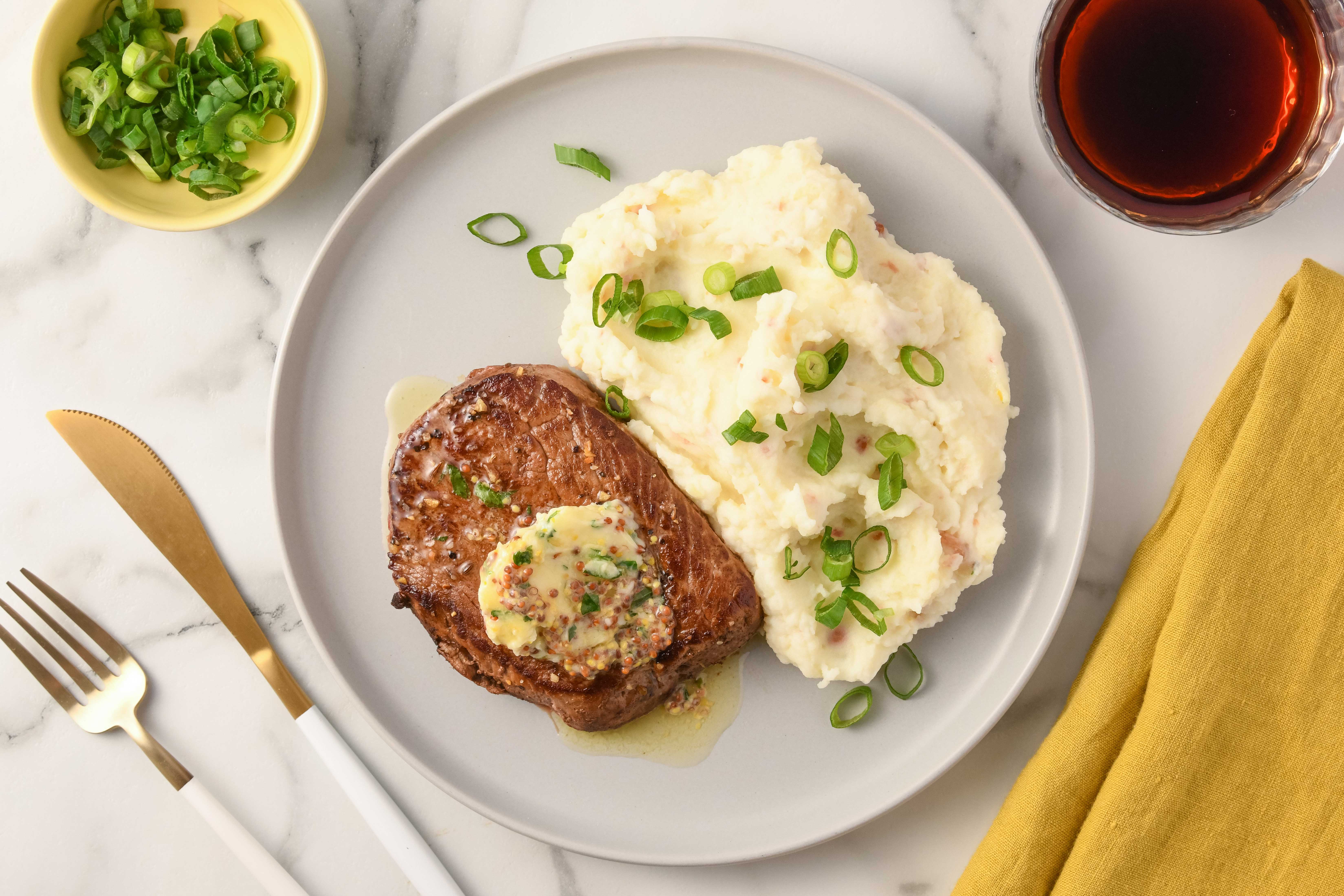 Sirloin Steak with Parsley-Mustard Butter Recipe - Home Chef