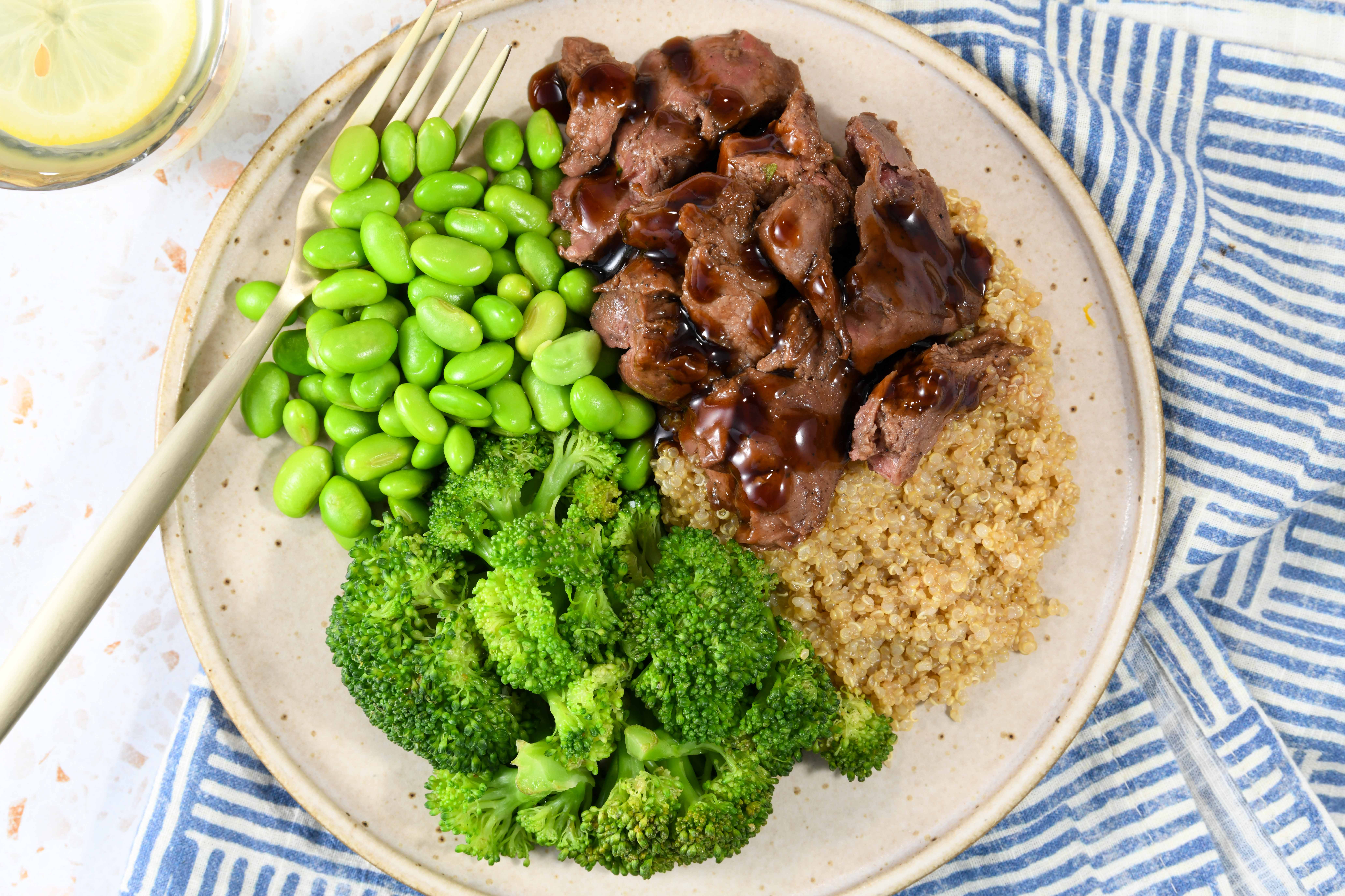 Teriyaki Beef and Edamame with Broccoli and Quinoa Recipe - Home Chef