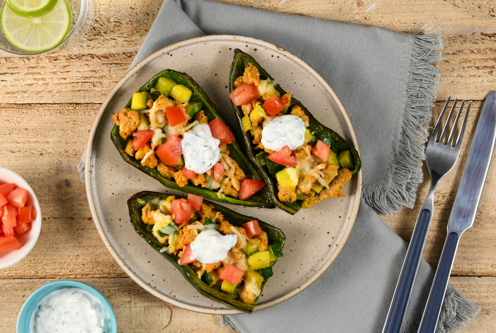 Turkey Adobo-Stuffed Poblanos Recipe - Home Chef