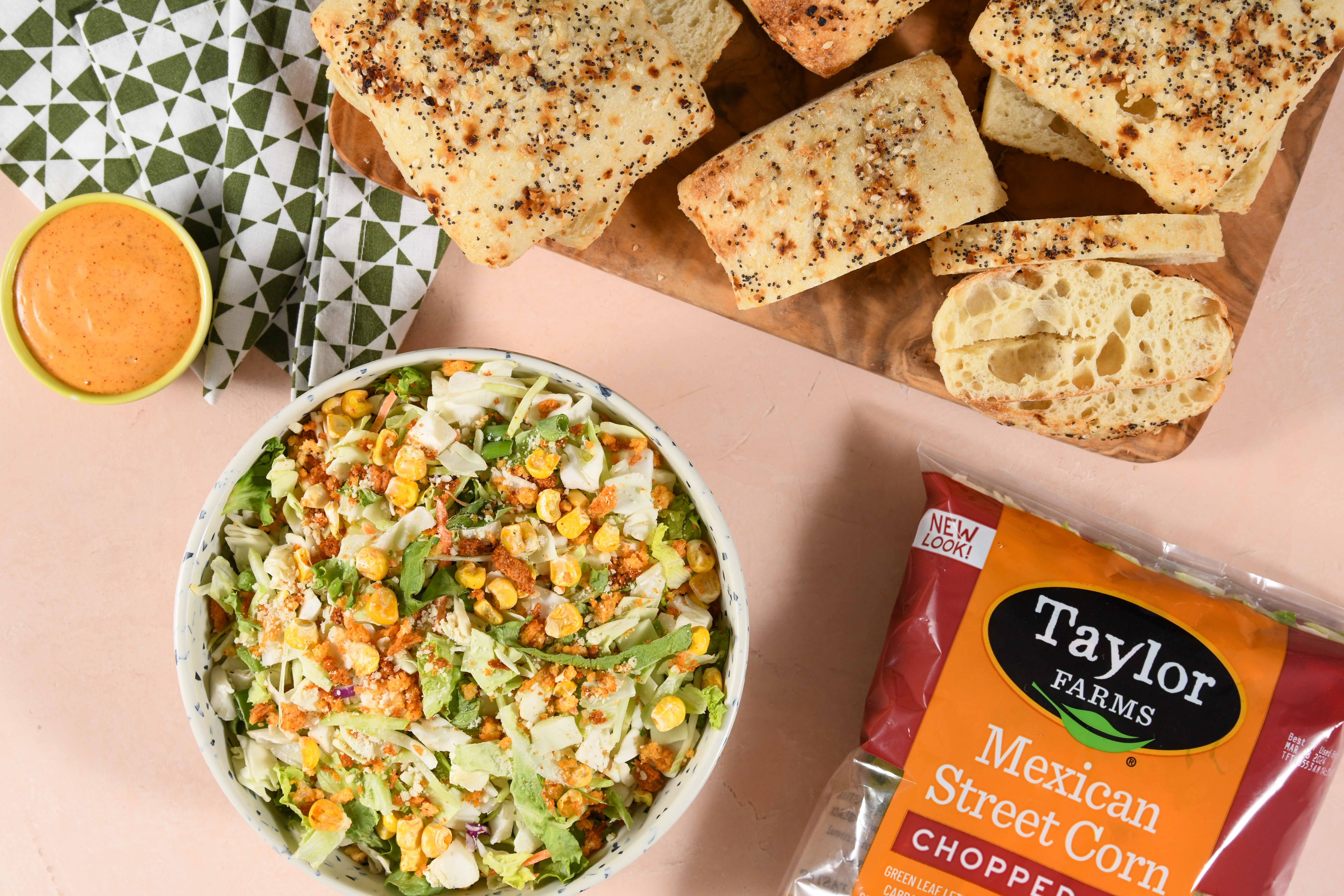 Mexican-Style Street Corn Chopped Salad & Everything Ciabatta Buns ...