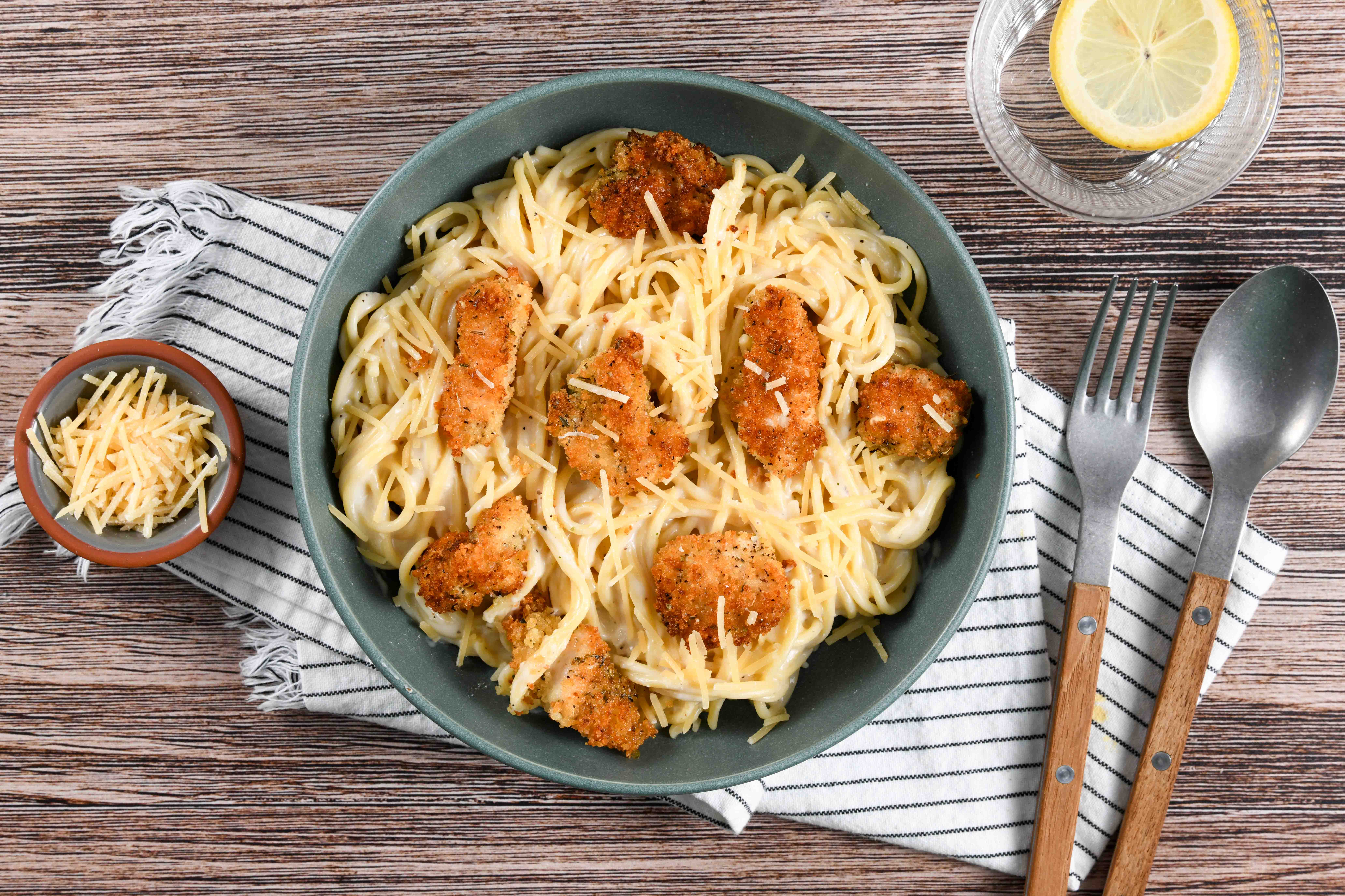 Grown-Up Chicken Nuggets and Spaghetti Alfredo Recipe - Home Chef