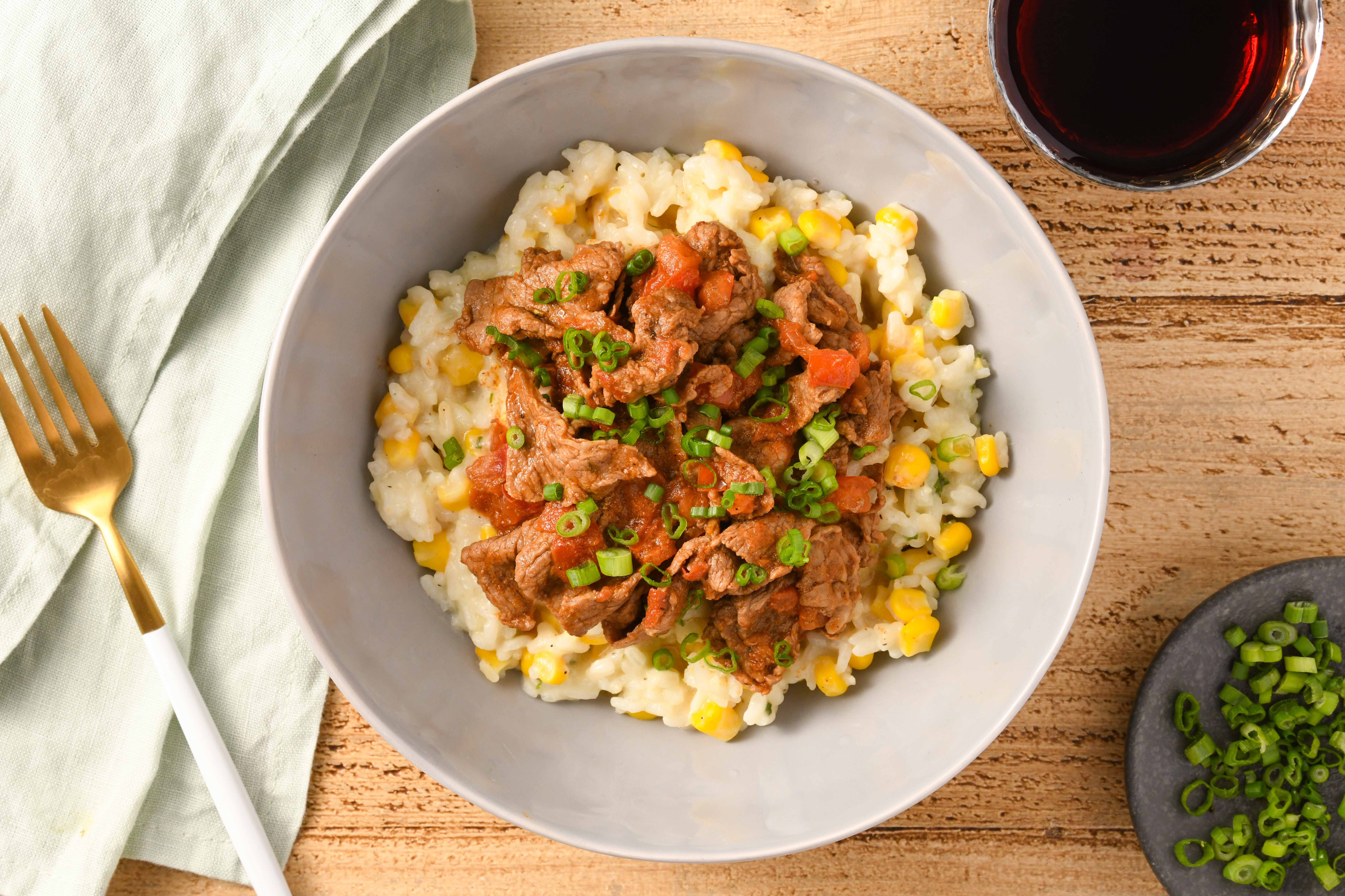 Corn and Steak Strip Risotto Recipe - Home Chef