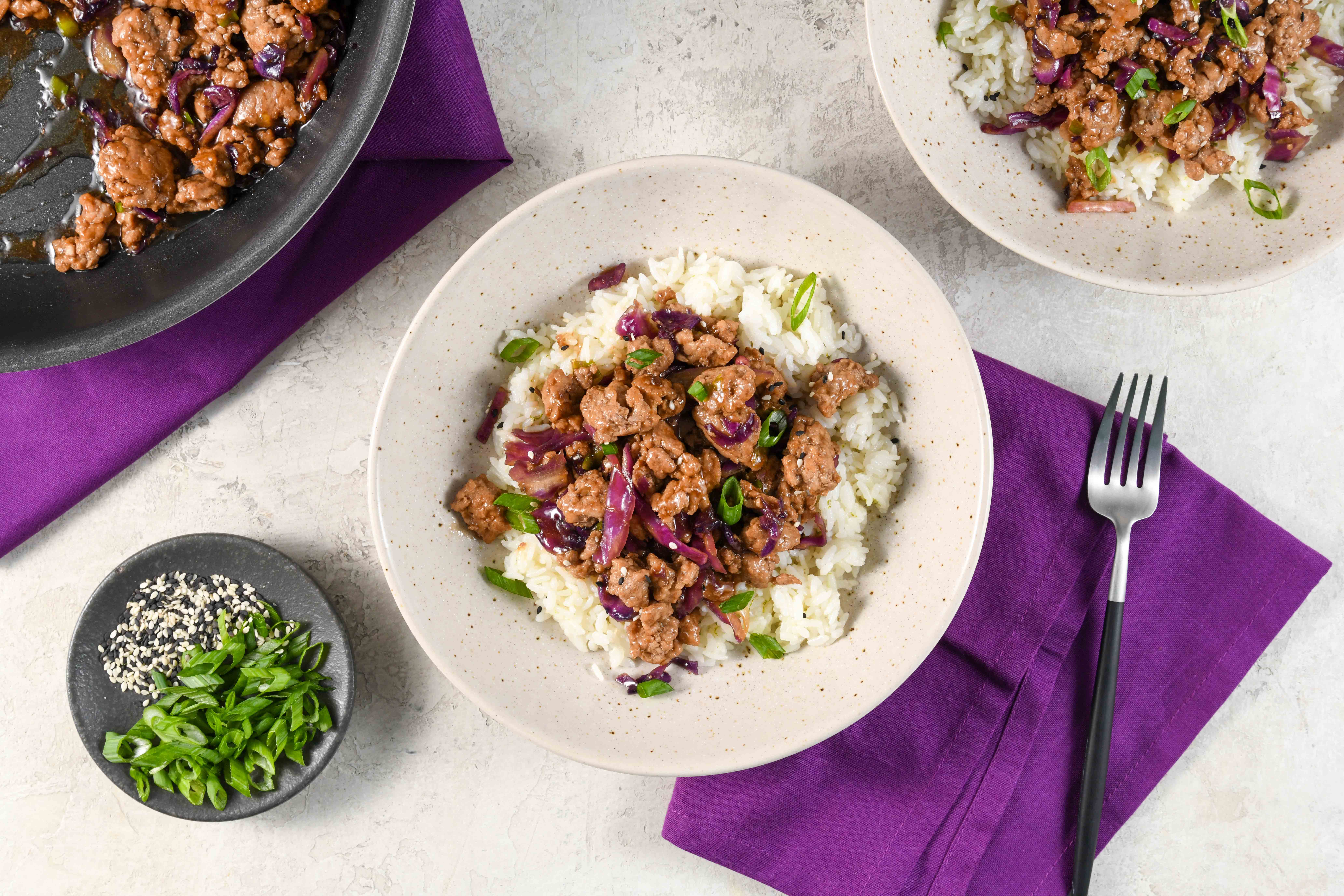 One-Pan Moo Shu Pork Rice Bowl Recipe - Home Chef