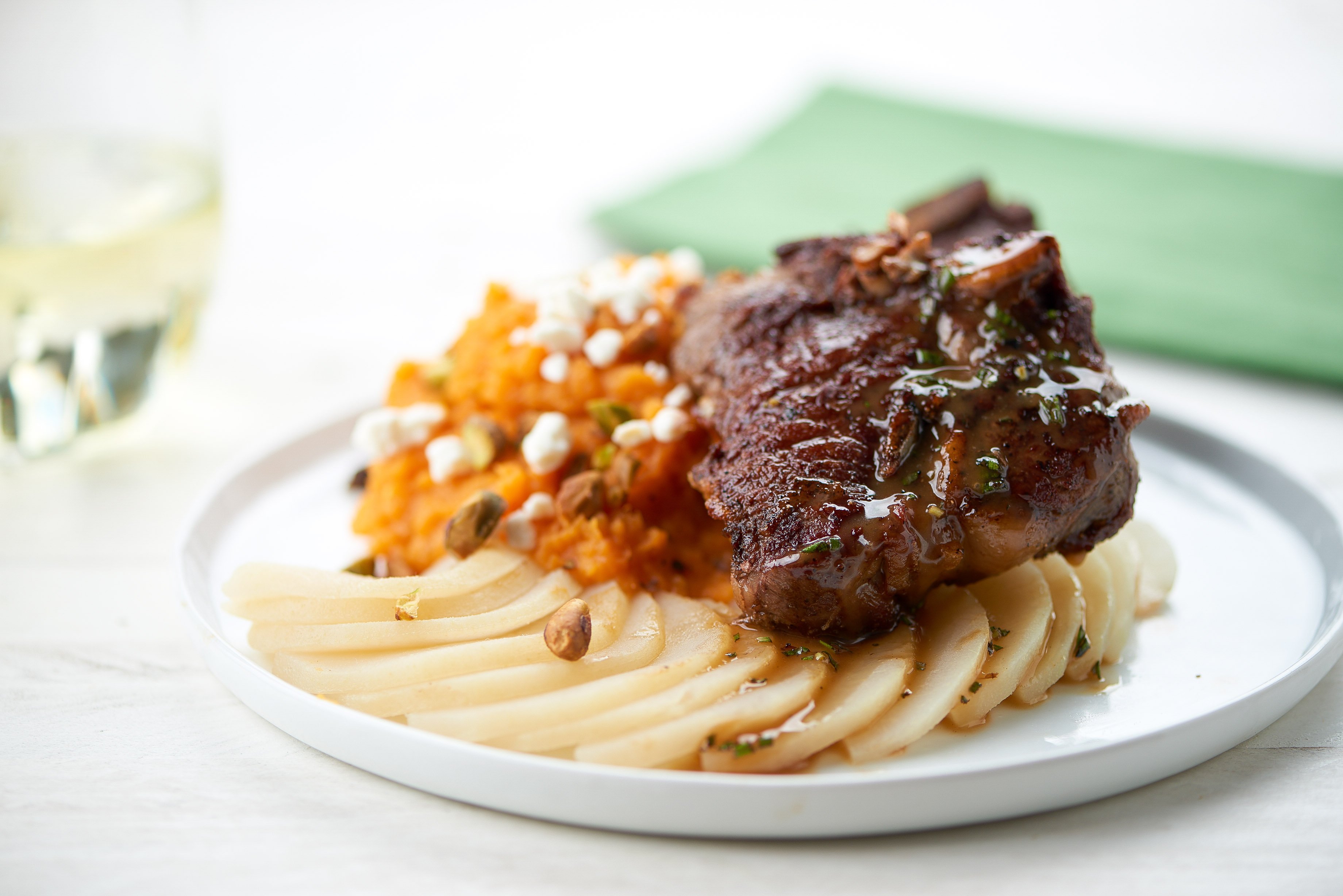 Lamb Chops with Poached Pear Recipe - Home Chef