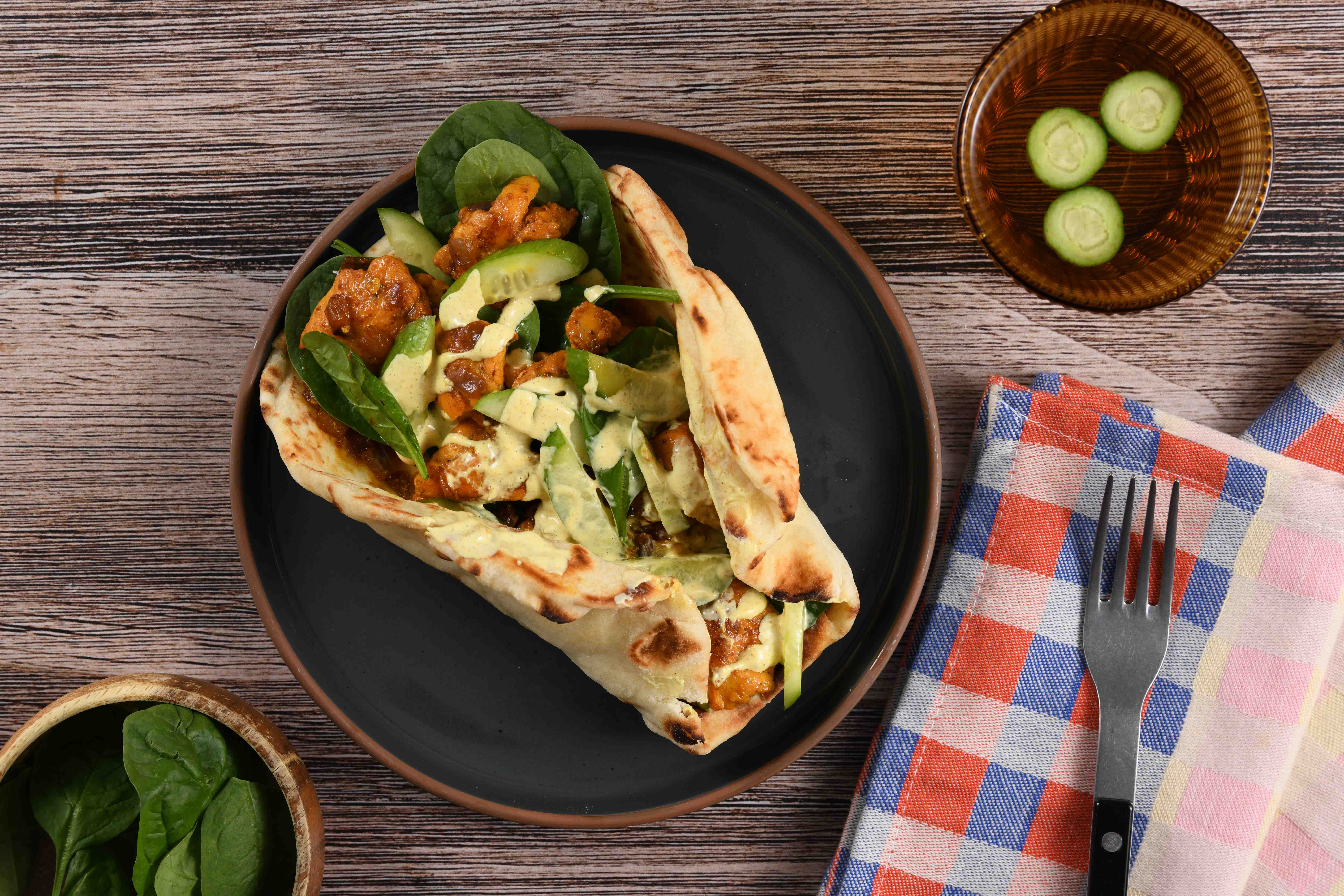 Curry Chicken Naan Wrap Recipe - Home Chef