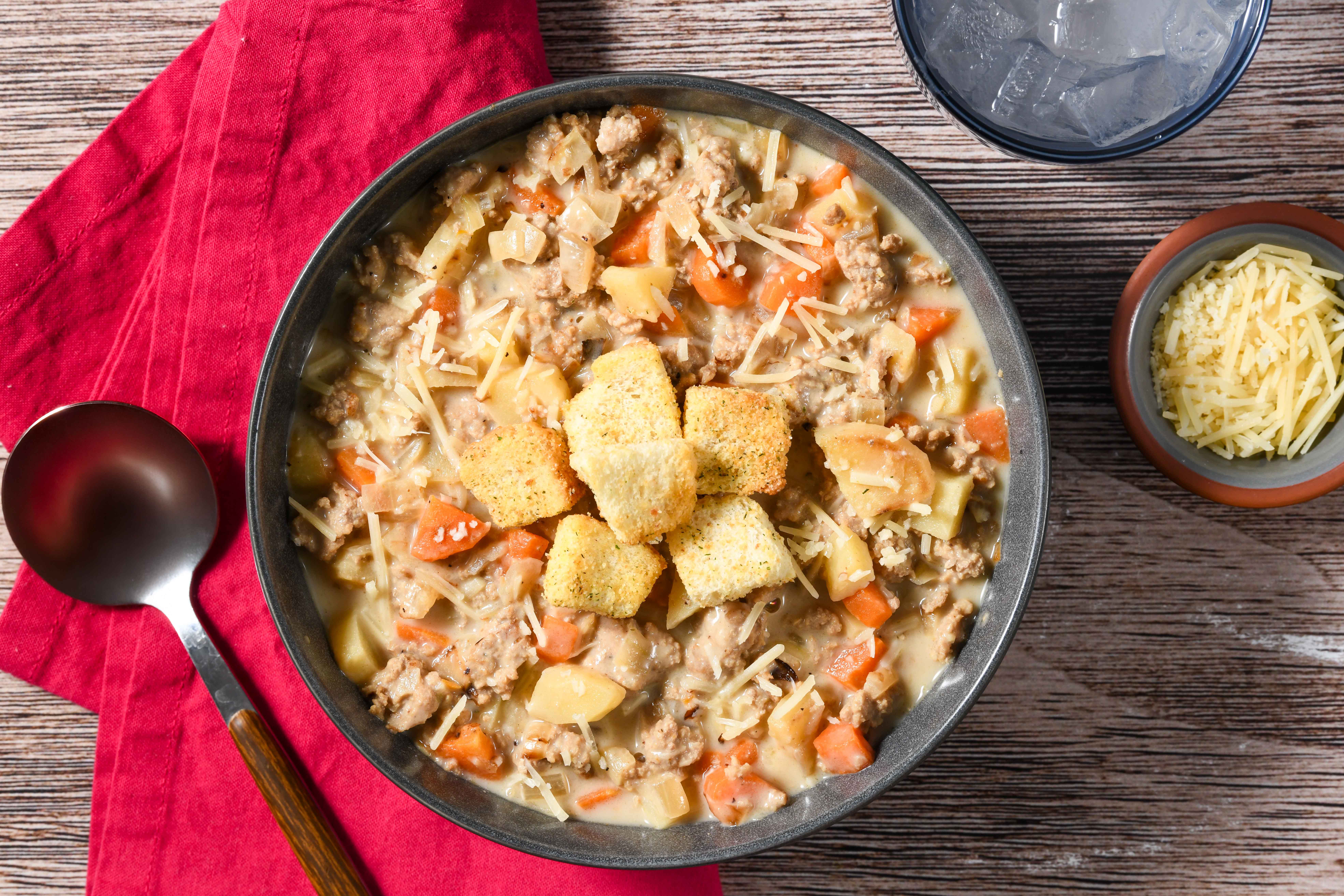 Hearty Turkey and Root Vegetable Chowder Recipe - Home Chef