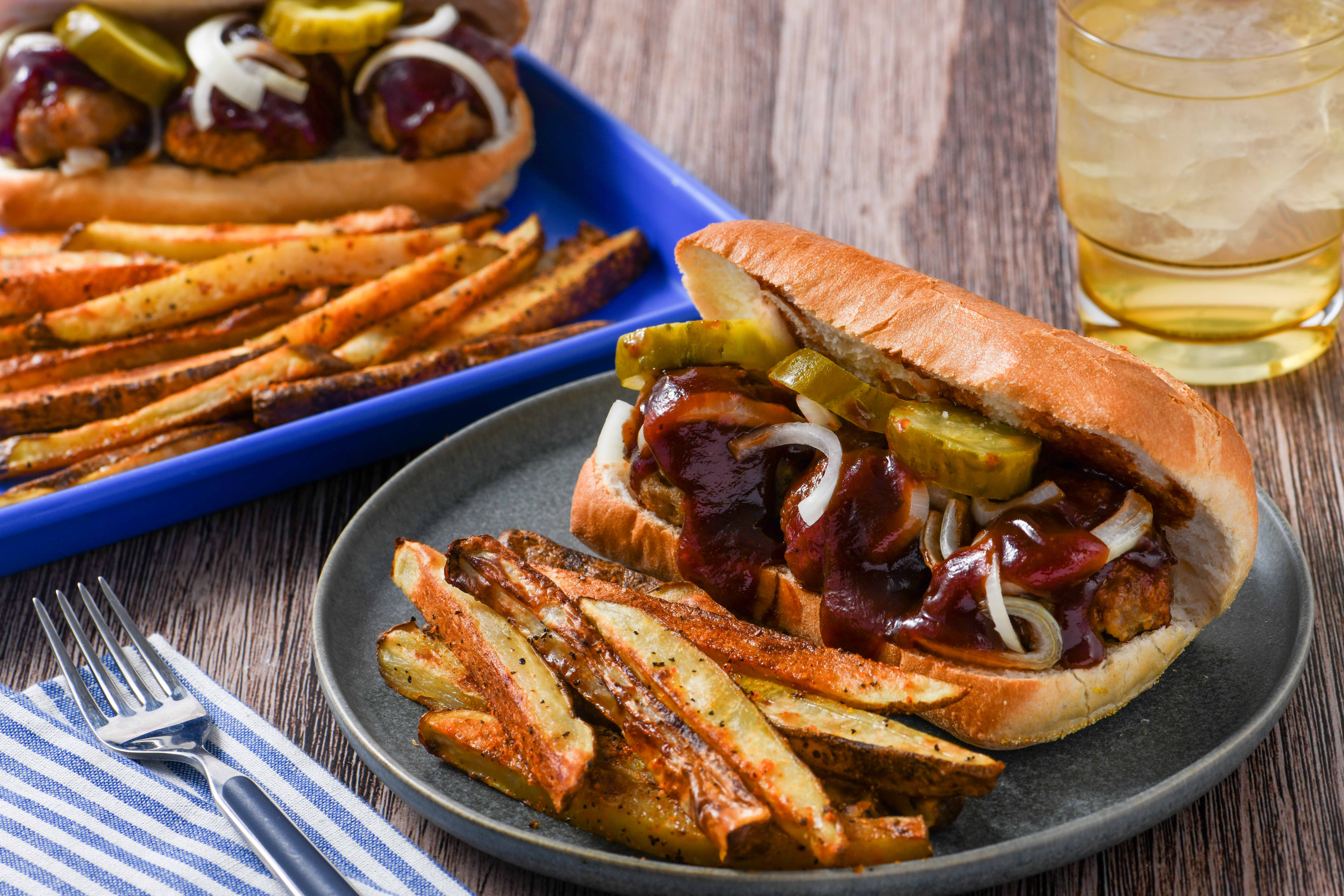 Sheet Pan BBQ Pork Meatball Sandwich Recipe - Home Chef