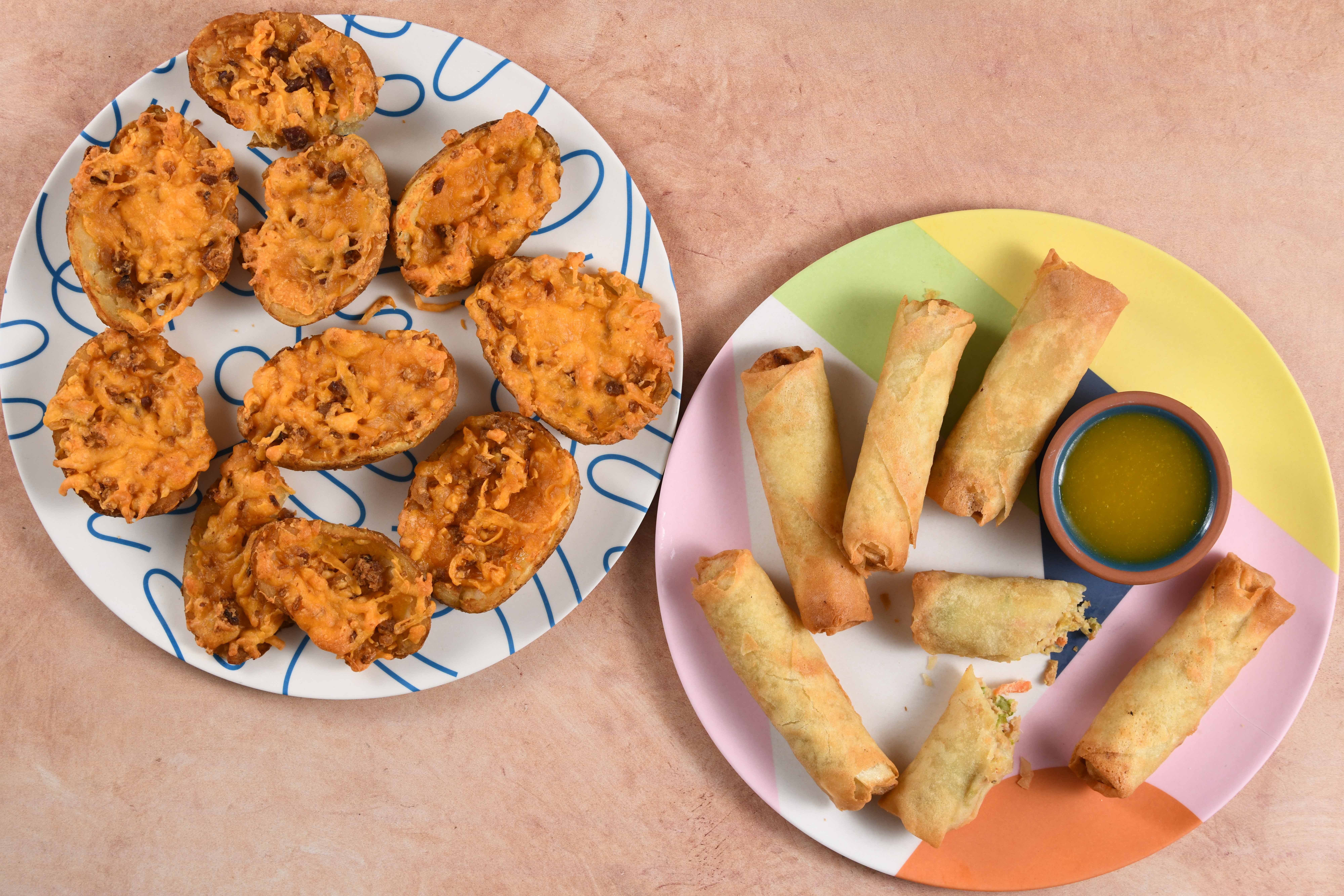 Loaded Potato Skins & Crispy Veggie Spring Rolls Recipe - Home Chef