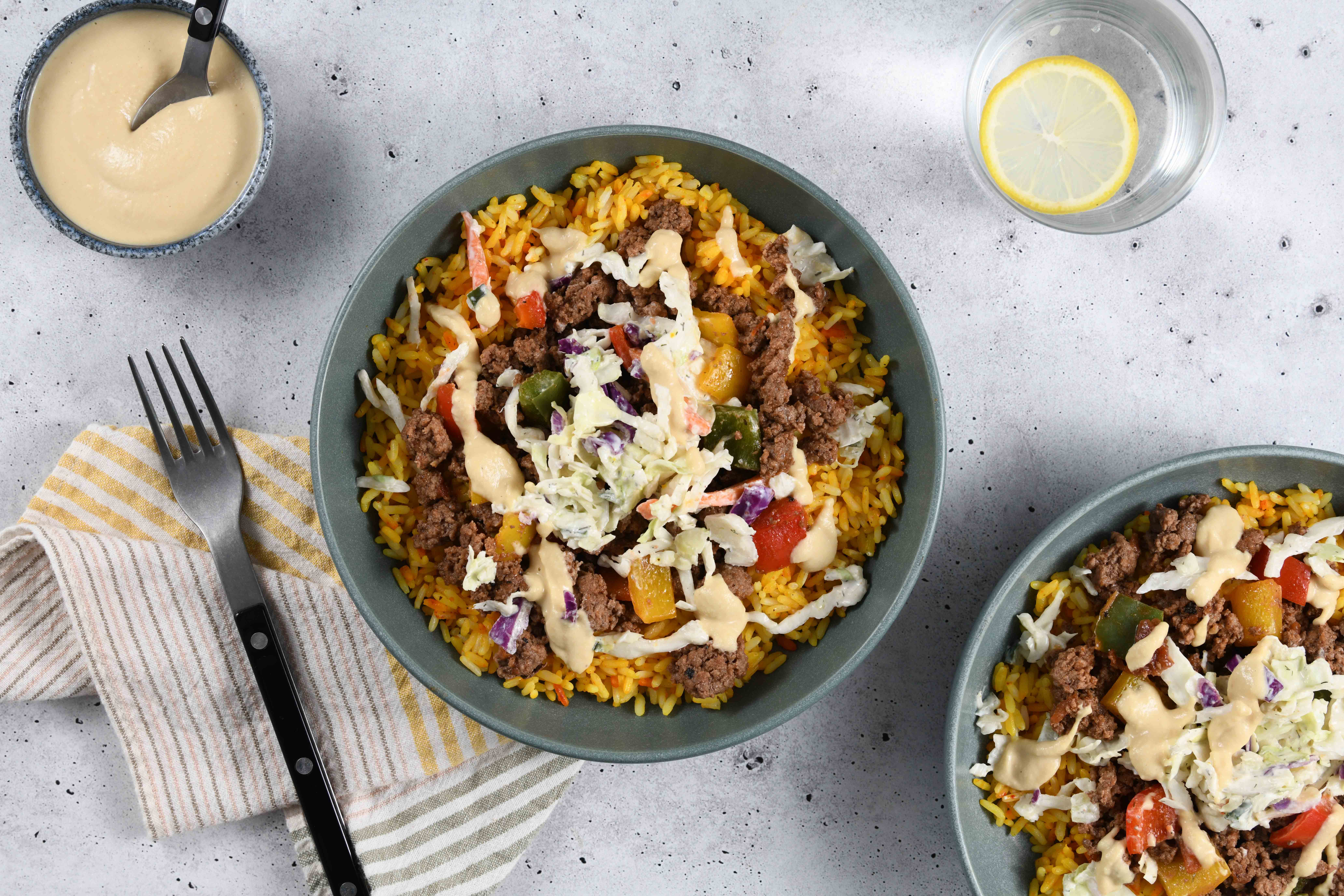 Beef & Hummus Rice Bowl Recipe - Home Chef