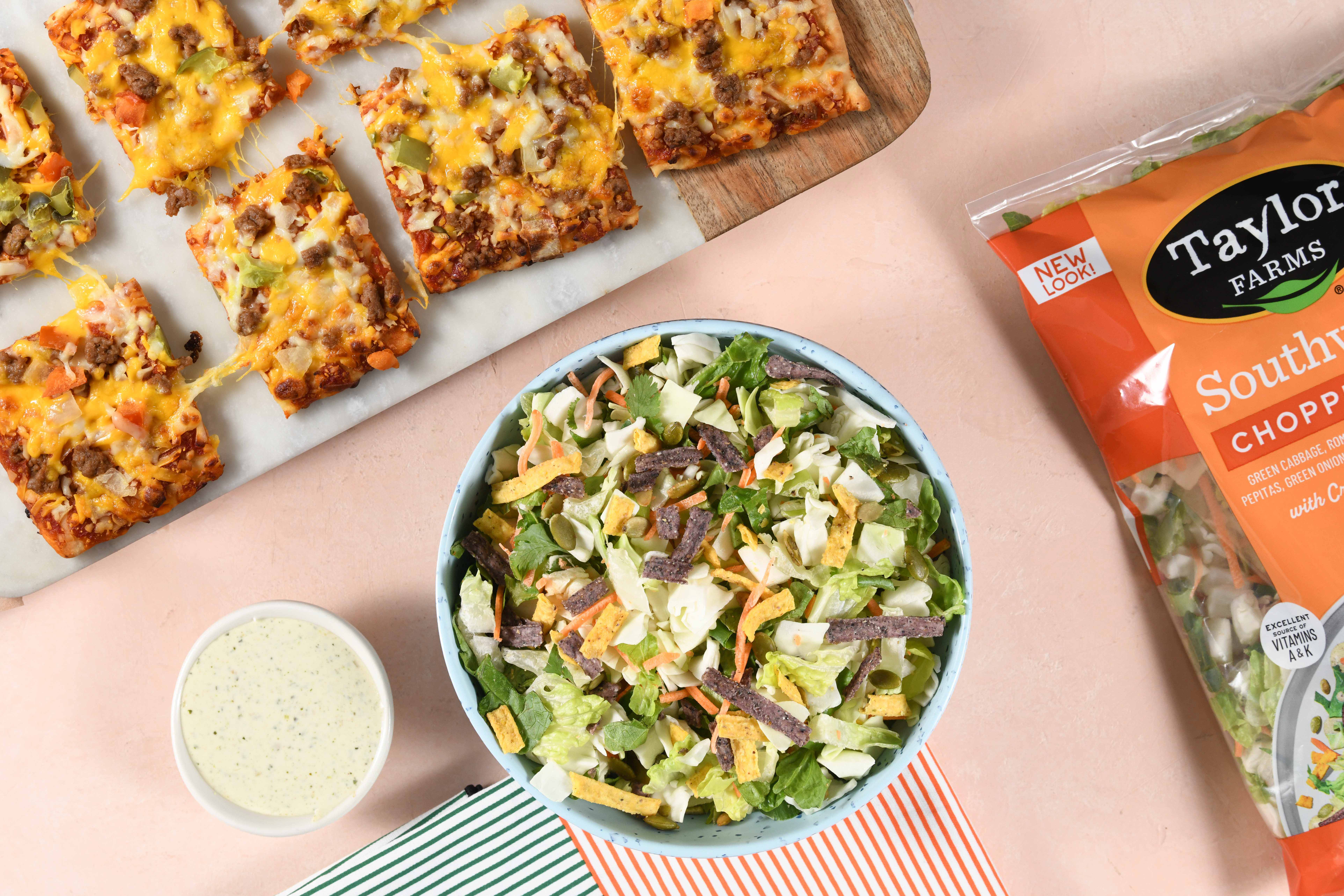 Southwest Chopped Salad & Cheeseburger Flatbread Recipe - Home Chef