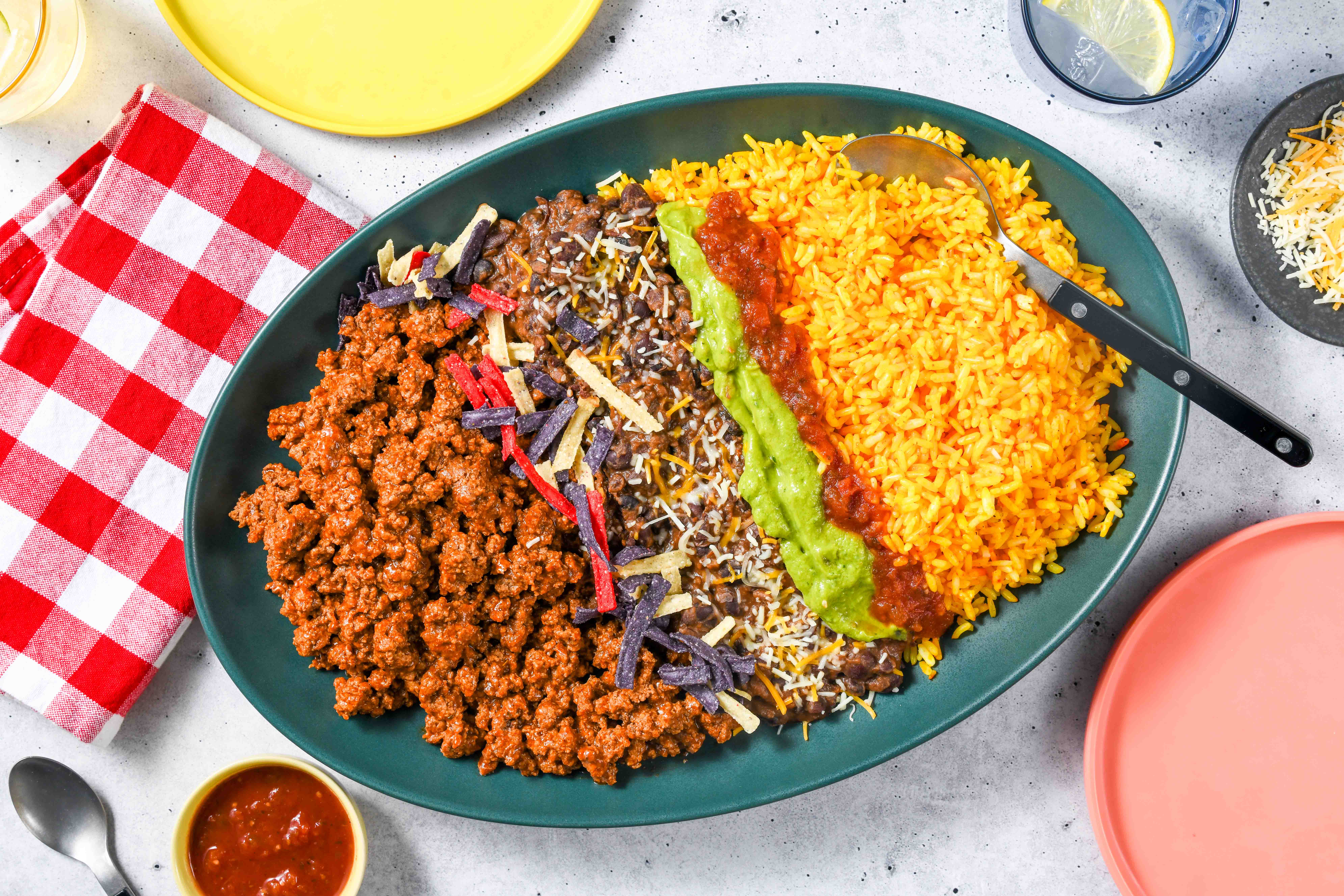 Spicy Fiesta Beef Taco Bowl Platter Recipe - Home Chef