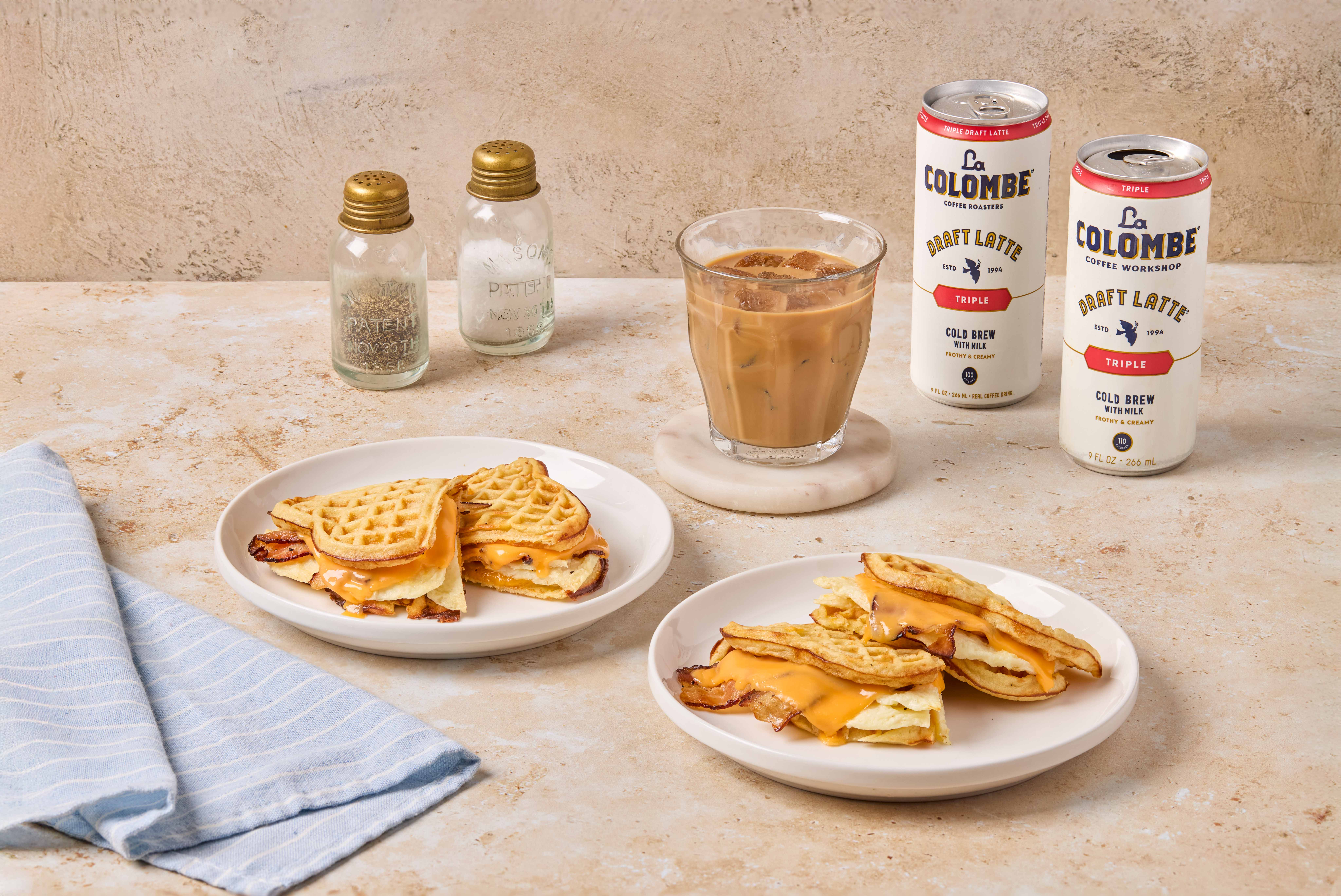 Triple Draft Latte & Egg, Cheese & Bacon Waffle Sandwich Recipe - Home Chef