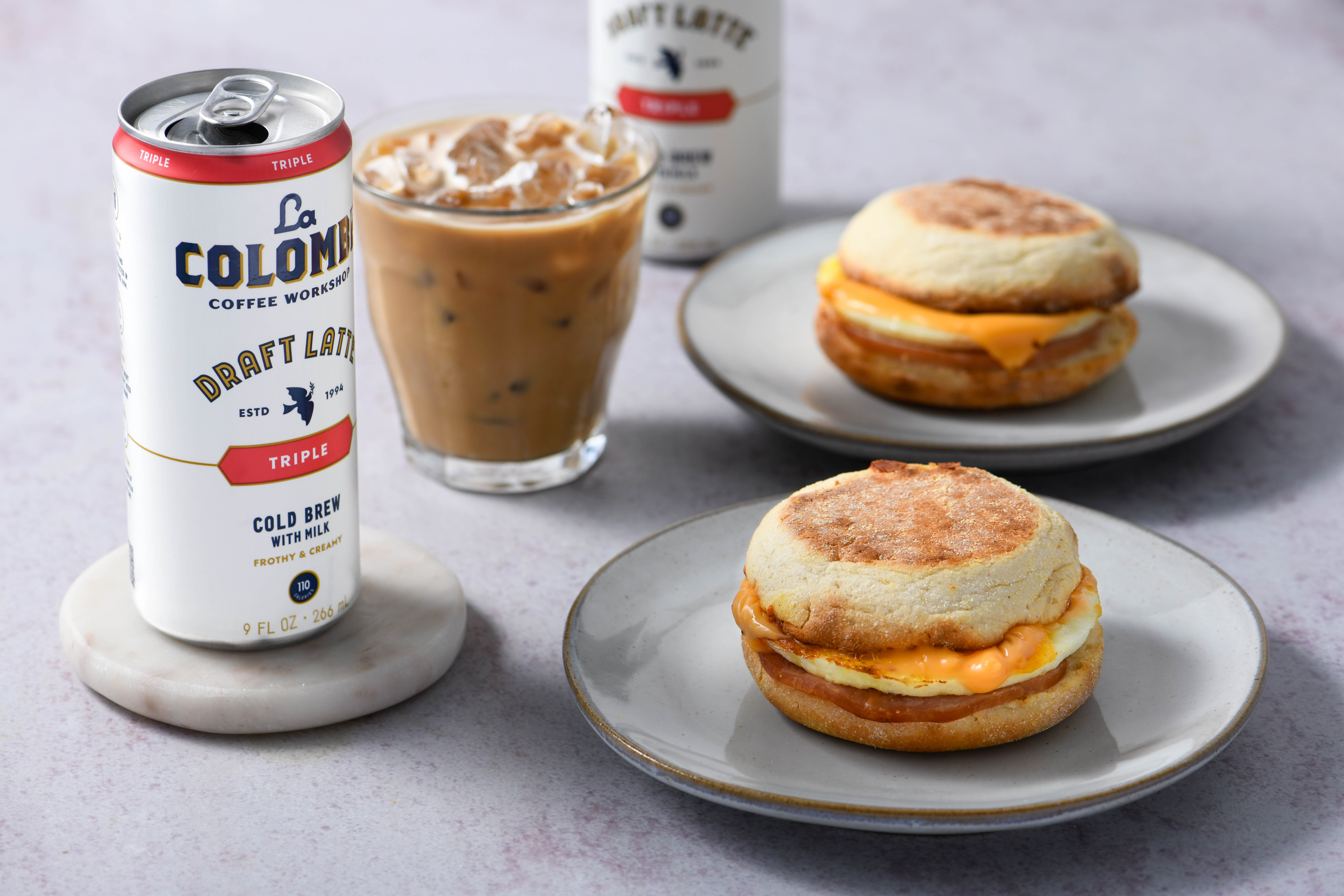 Triple Draft Latte & Canadian Bacon, Egg & Cheese English Muffin ...