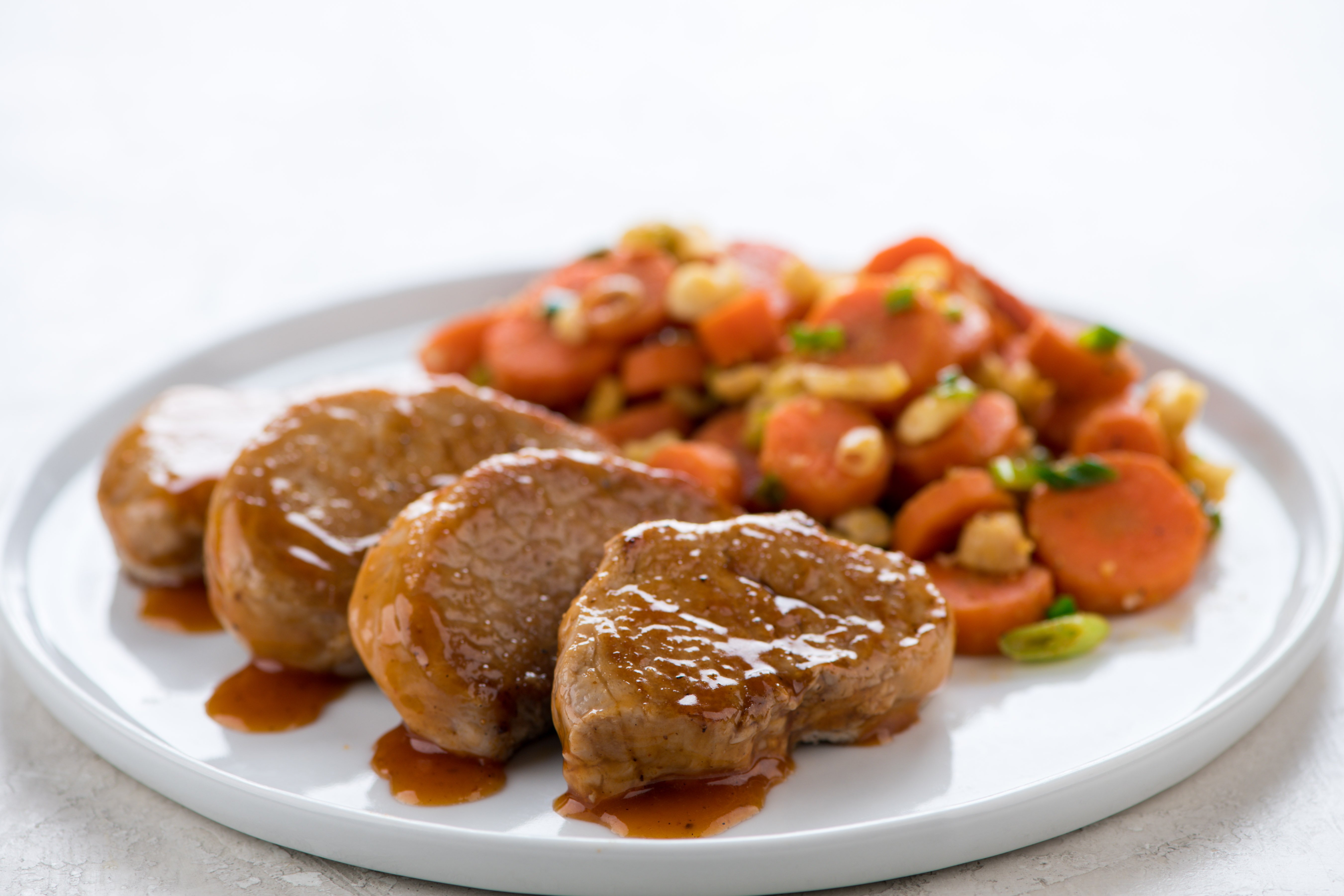 Hawaiian Sweet and Sour Pork Medallions with Soy-Glazed Carrots Recipe ...