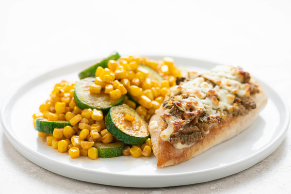 Cotija and Jalapeño-Crusted Chicken with Cajun Zucchini and Corn Recipe ...